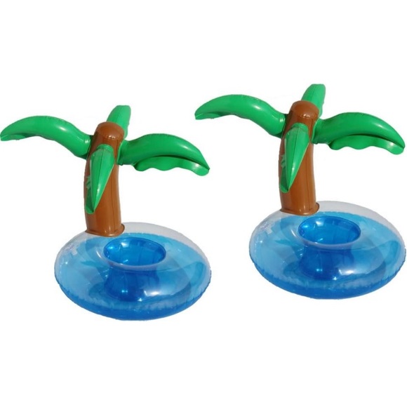 Other | New 3 2 Inflatable Coconut Palm Trees 1 Rainbow Drink Holder ...